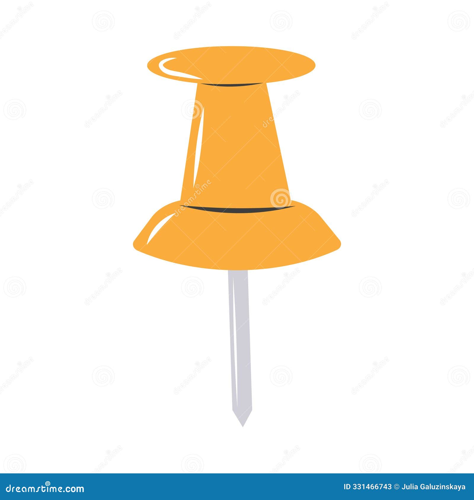 Push Pin. Attach Button on Needle. School Stationery Symbol Stock ...