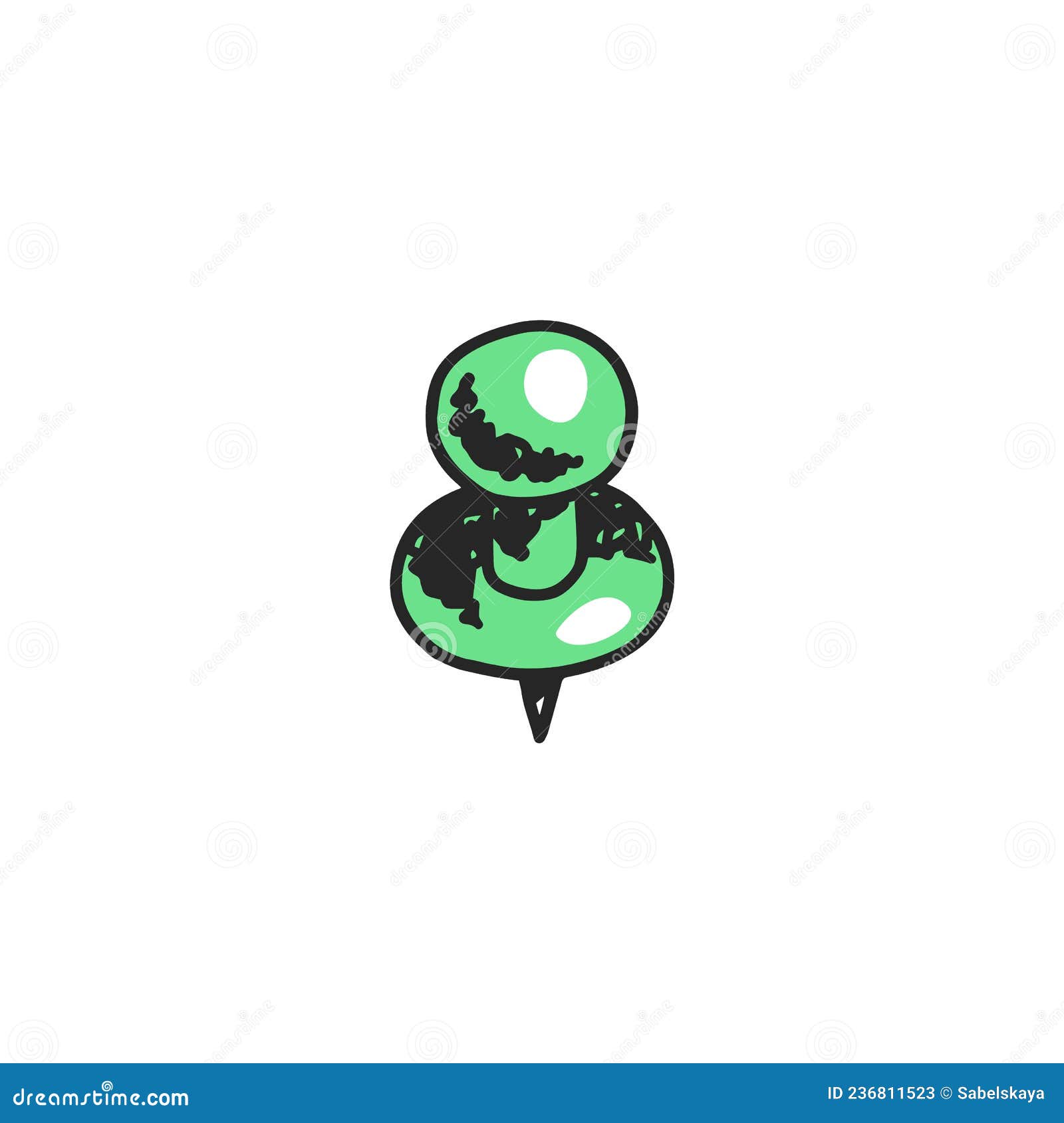 Push Pin or Button for Notes Board in Sketch Vector Illustration ...