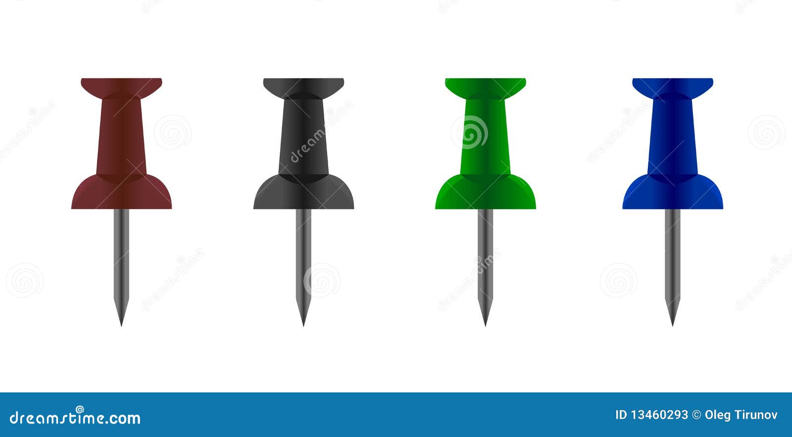 Push pin collection stock vector. Illustration of attach - 13460293