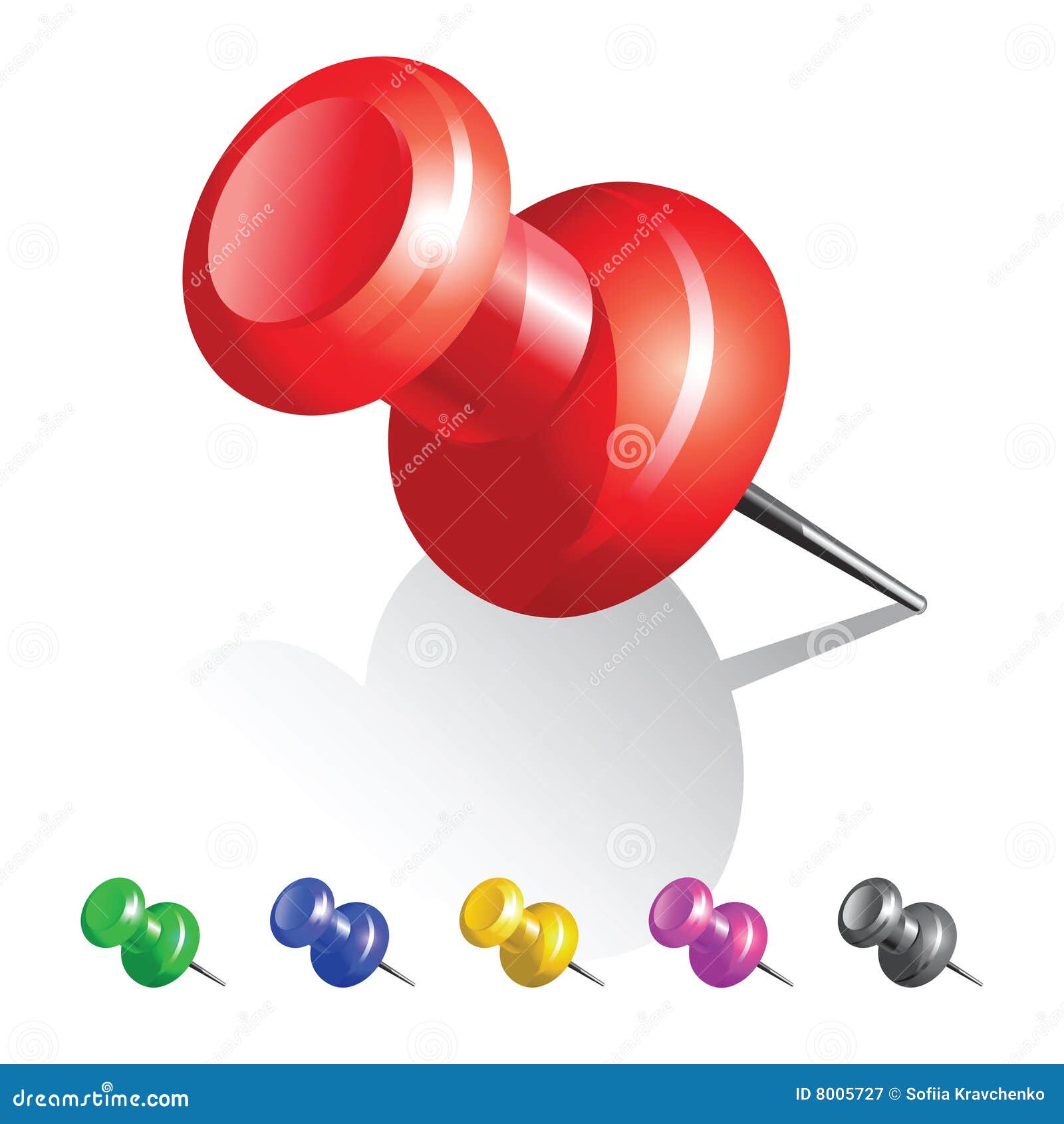 Push pin collection stock vector. Illustration of plastic - 8005727