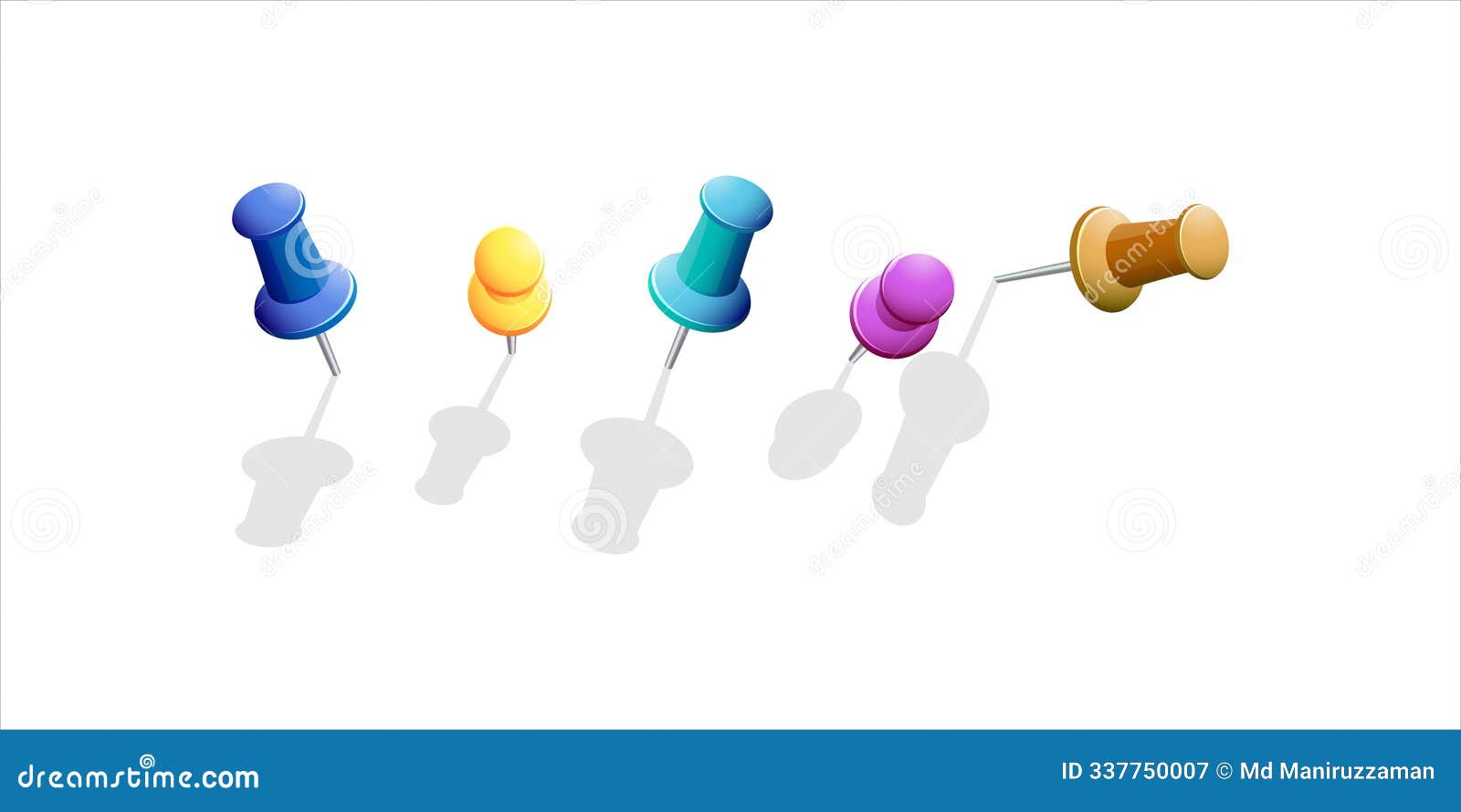 Push Pin. Attach Button On Needle. School Stationery Symbol. Flat ...