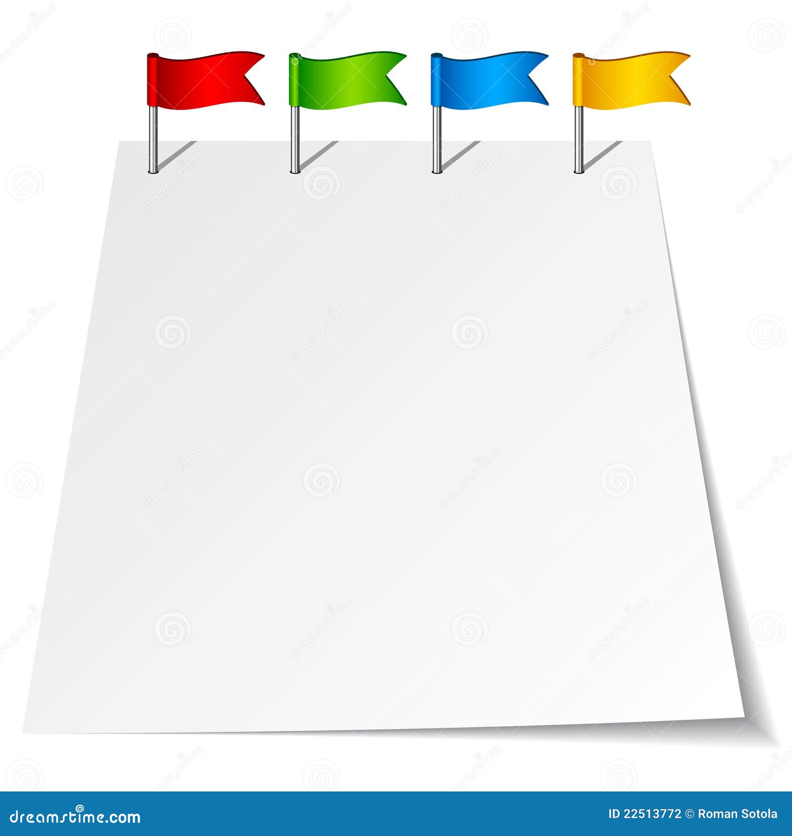 Push pin flags stock vector. Illustration of attach, color - 22513772