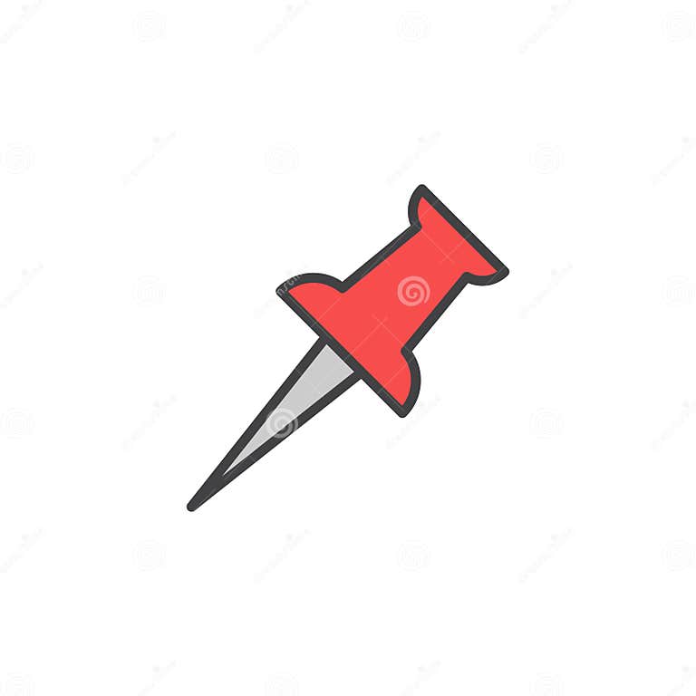 Push Pin Icon in Colored Version Stock Illustration - Illustration of ...