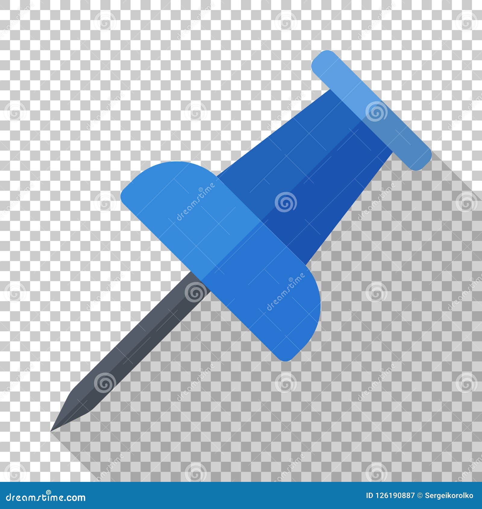 Push Pin Icon in Flat Style on Transparent Background Stock Vector ...