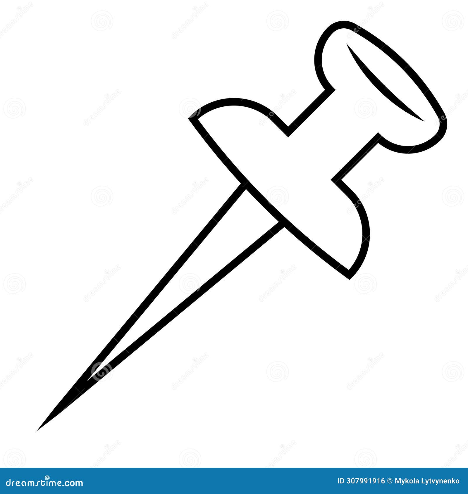 Push Pin Icon, Pin Needle Needle for Securing Notes Stock Vector ...