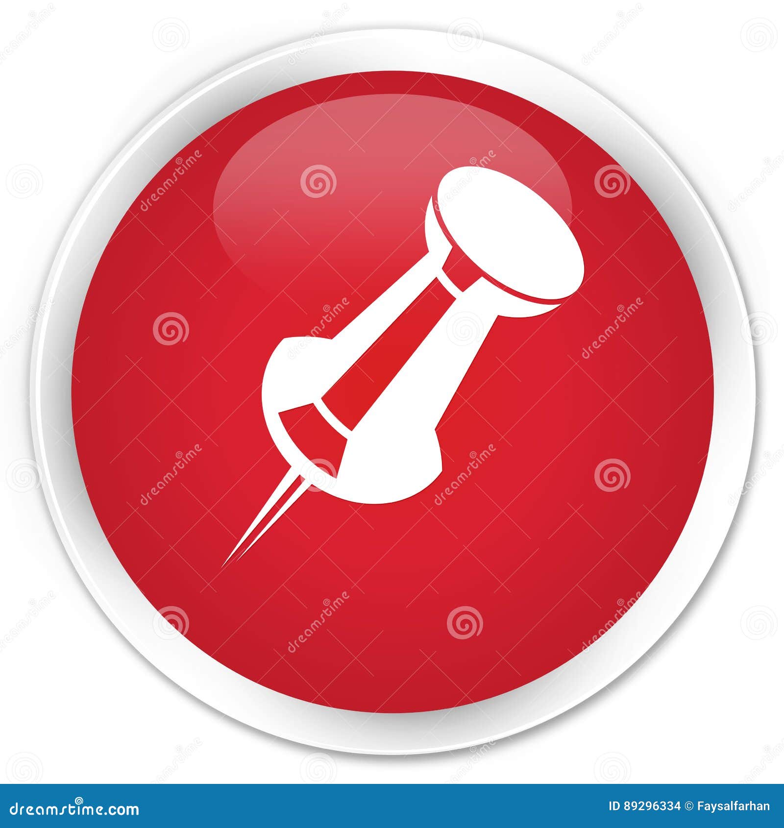 Push Pin Icon Premium Red Round Button Stock Illustration ...