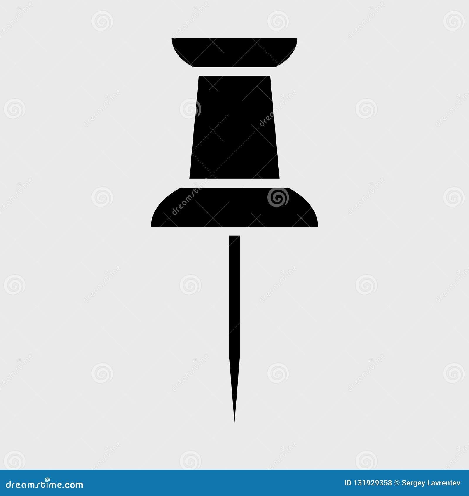Push pin icon stock vector. Illustration of pictogram - 131929358