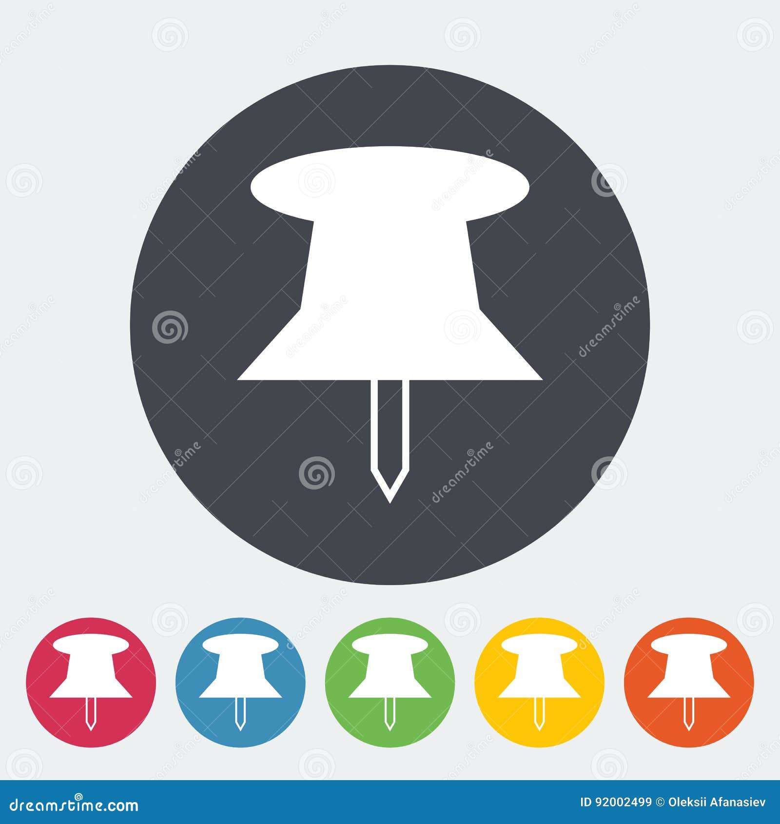 Push pin icon. stock vector. Illustration of element - 92002499