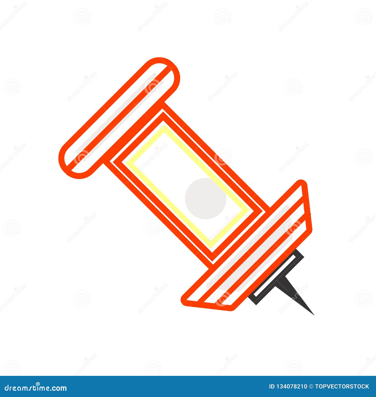 Push Pin Icon Vector Sign and Symbol Isolated on White Background, Push ...