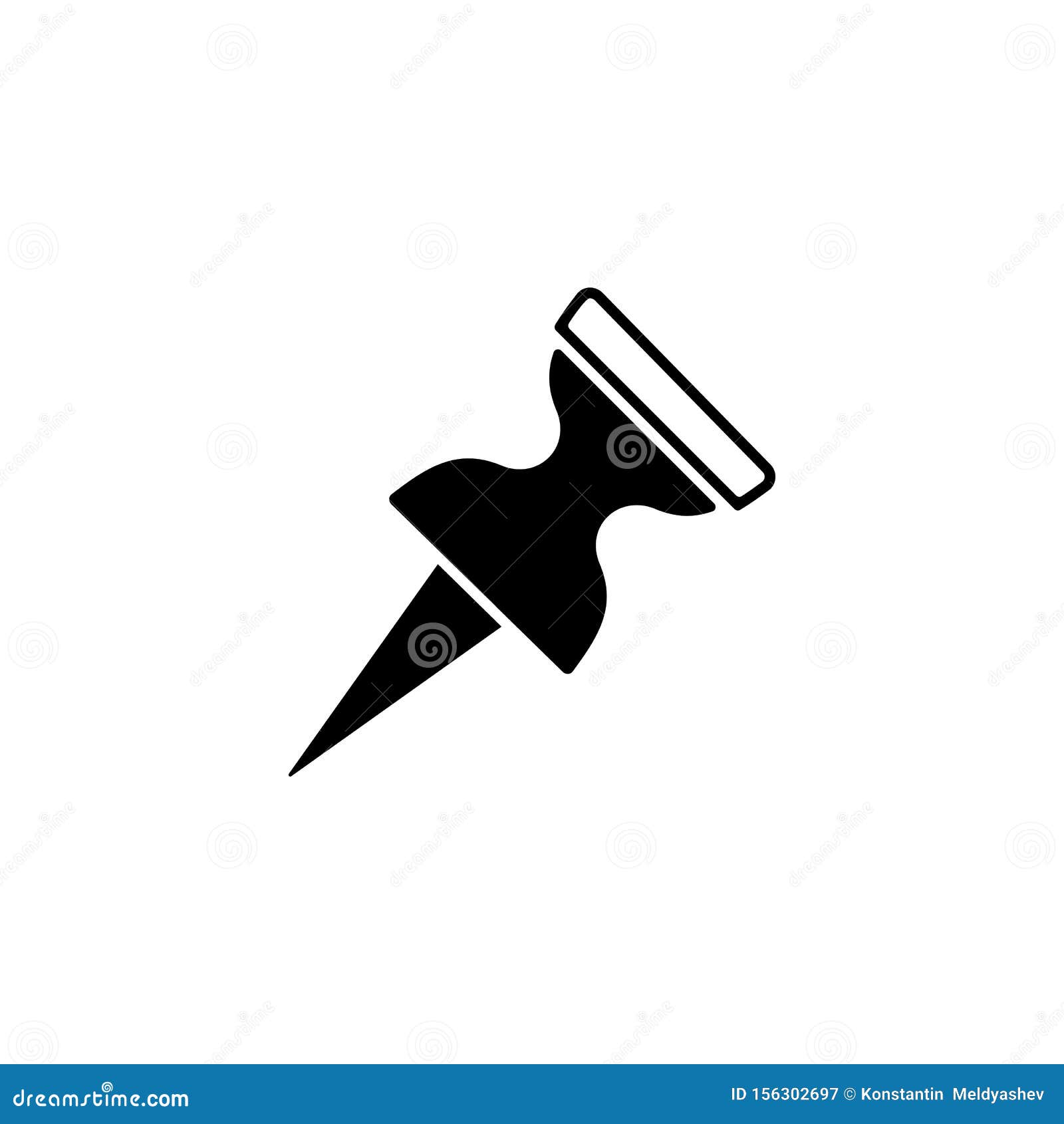 Push Pin Icon Vector, Solid Illustration, Pictogram Isolated on White ...
