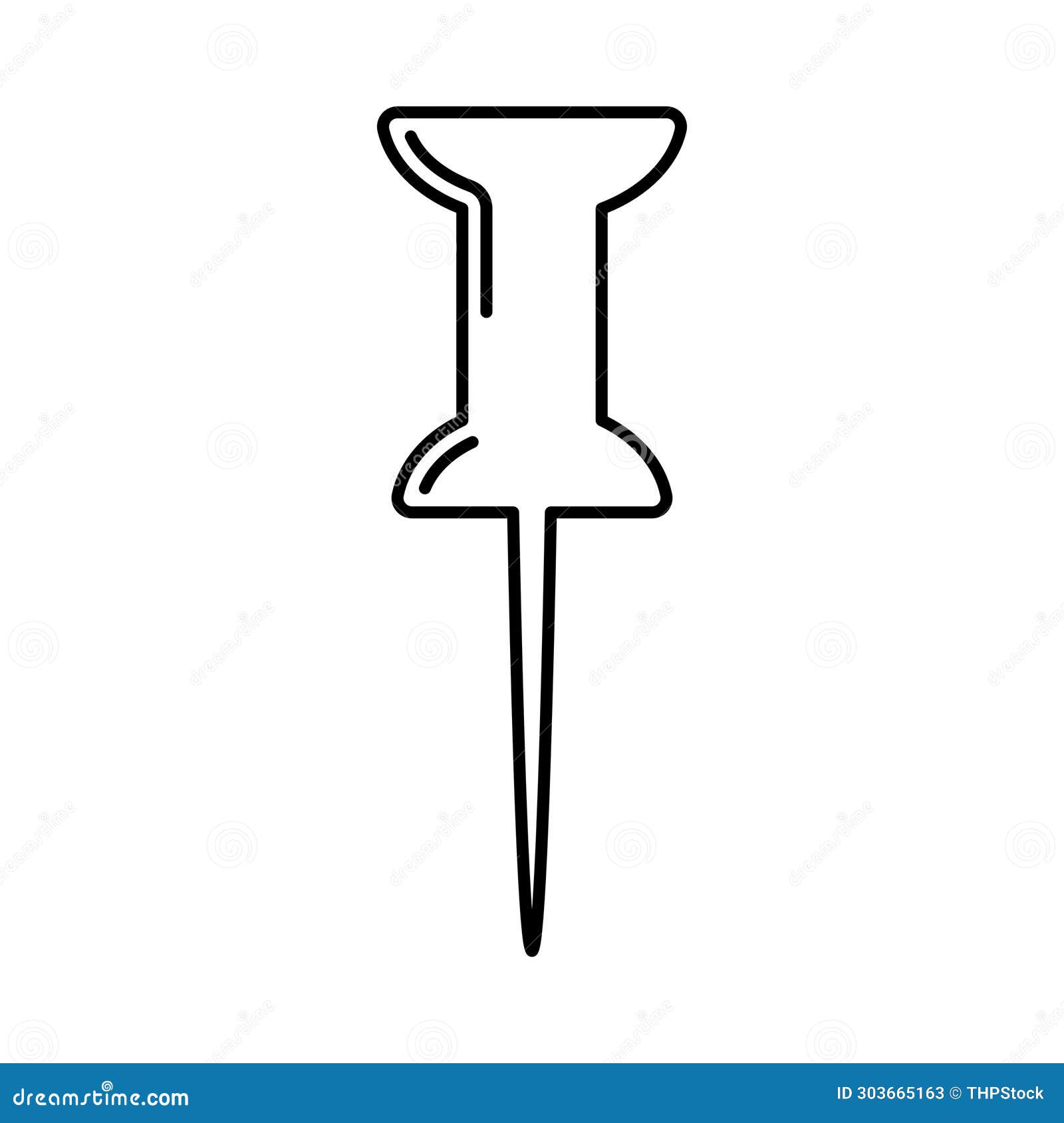 Push Pin Line Drawing Vector Stock Illustration - Illustration of icon ...