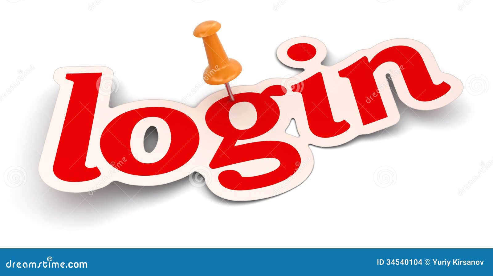 Push Pin and Login (clipping Path Included) Stock Illustration ...