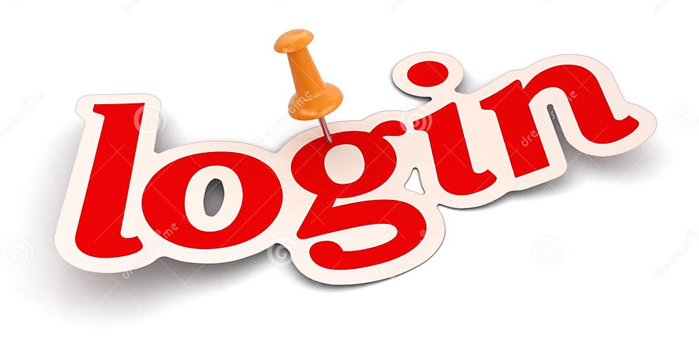 Push Pin and Login (clipping Path Included) Stock Illustration ...