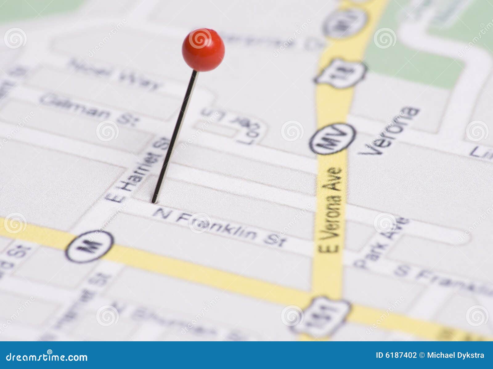 Push Pin in Map stock photo. Image of locate, street, push - 6187402
