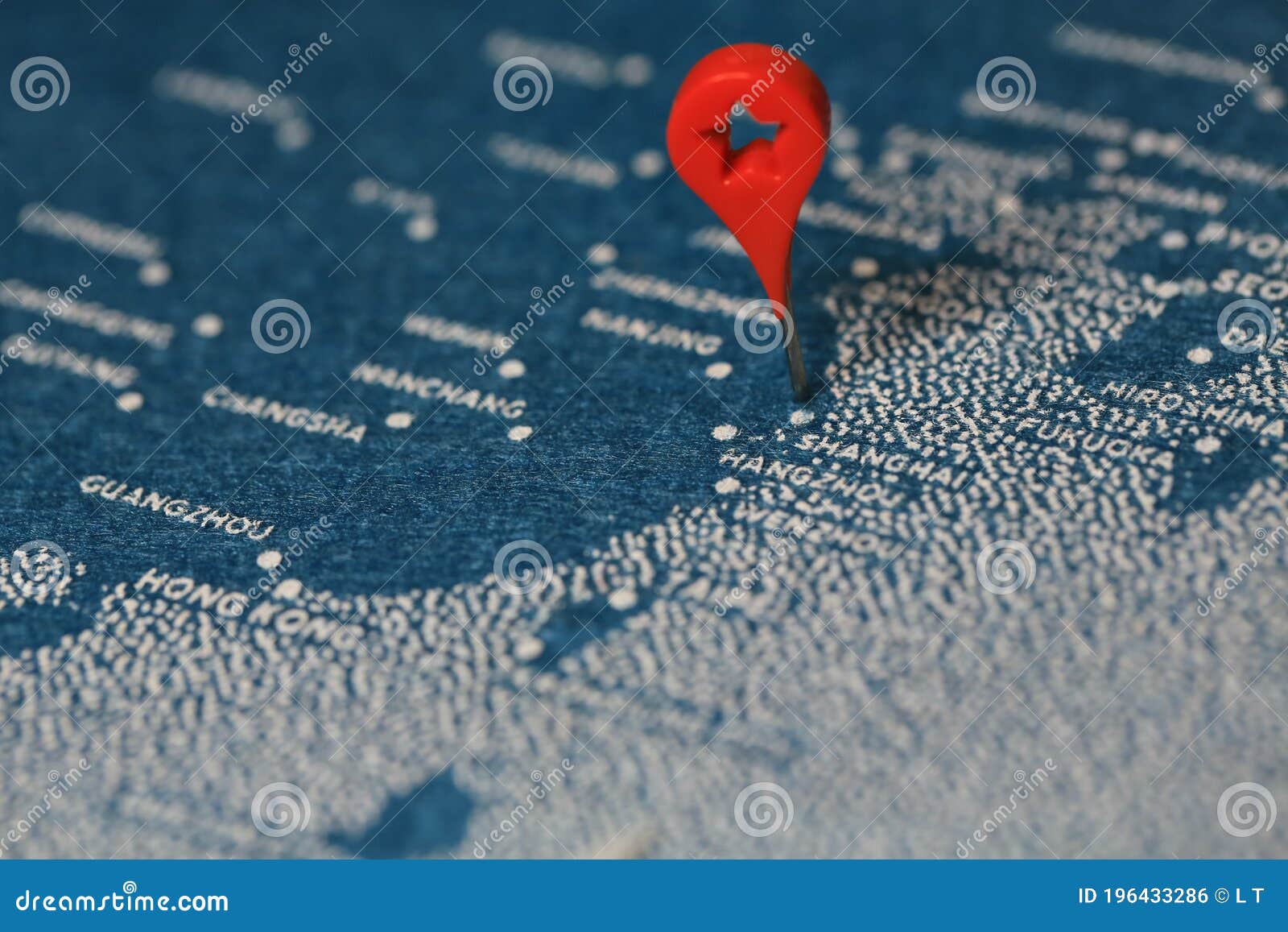 Push pin on the map china stock photo. Image of global - 196433286
