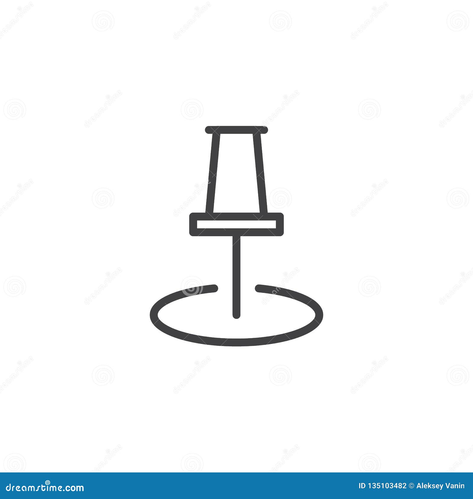 Push Pin Marker Outline Icon Stock Vector - Illustration of linear ...
