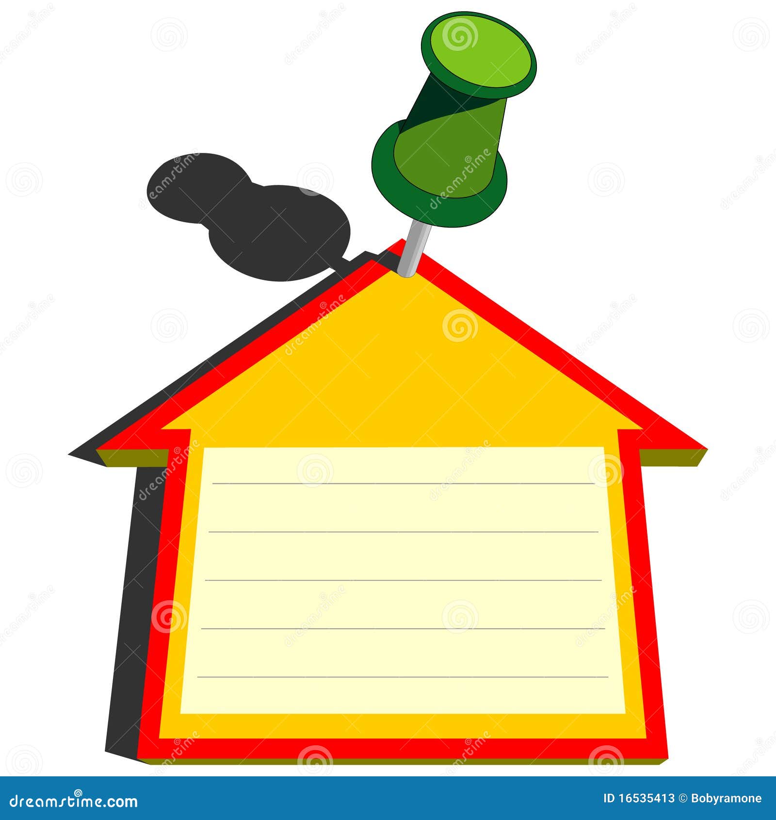 Push pin and message pad stock vector. Illustration of message - 16535413