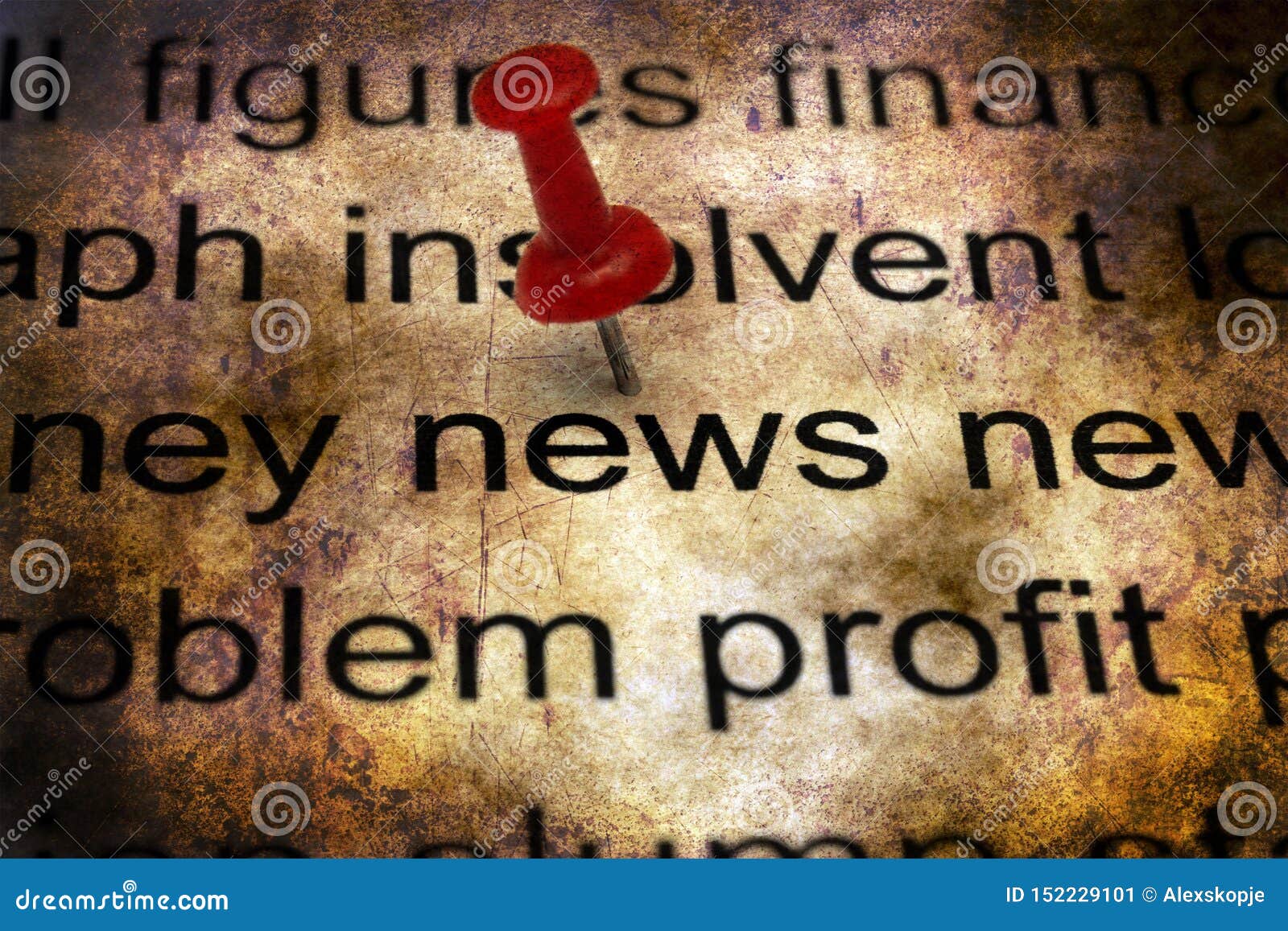 Push Pin on News Grunge Concept Stock Image - Image of weekly, print ...