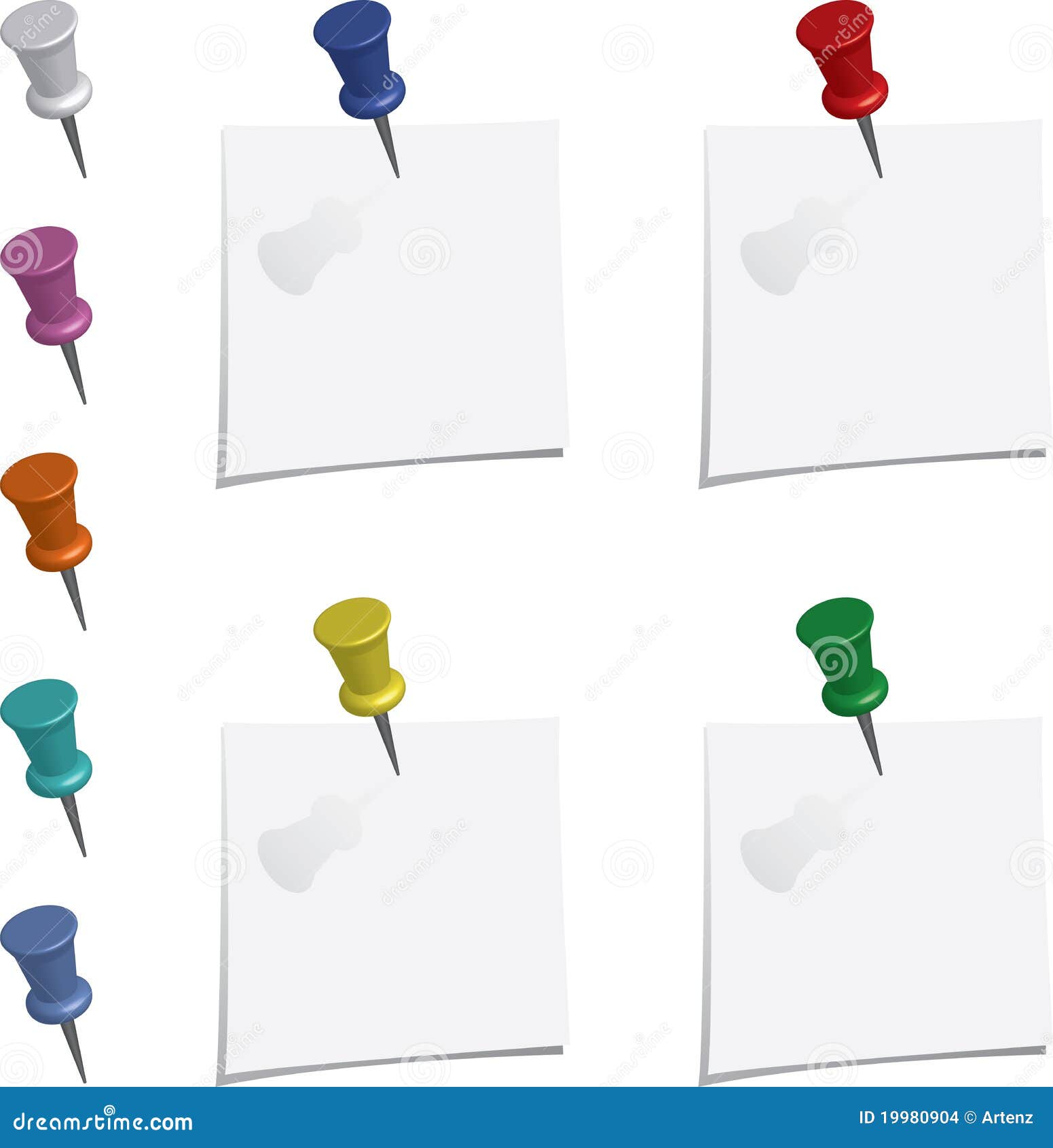 Push-pin with Note stock vector. Illustration of forget - 19980904