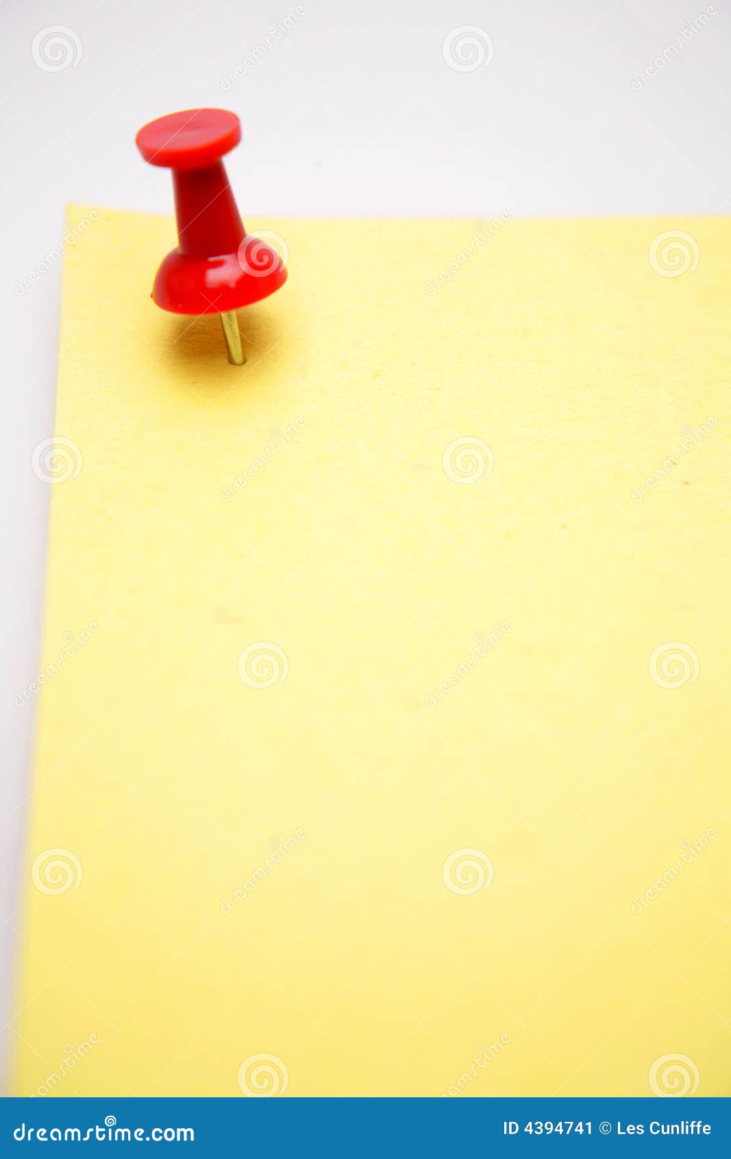 Push-pin in note paper stock image. Image of office, notice - 4394741
