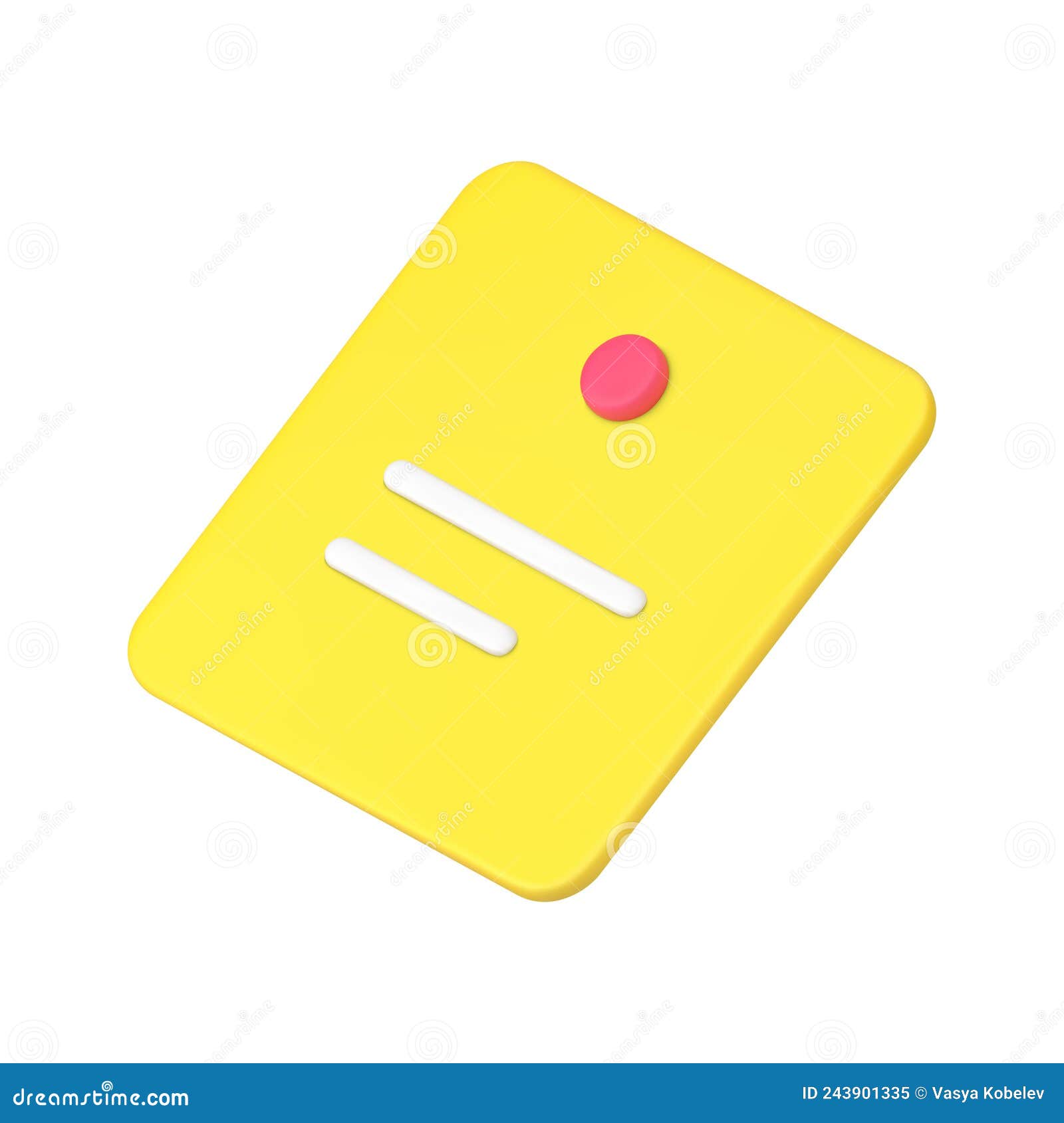Push Pin and Note Paper 3d Icon Vector Illustration Stock Vector ...