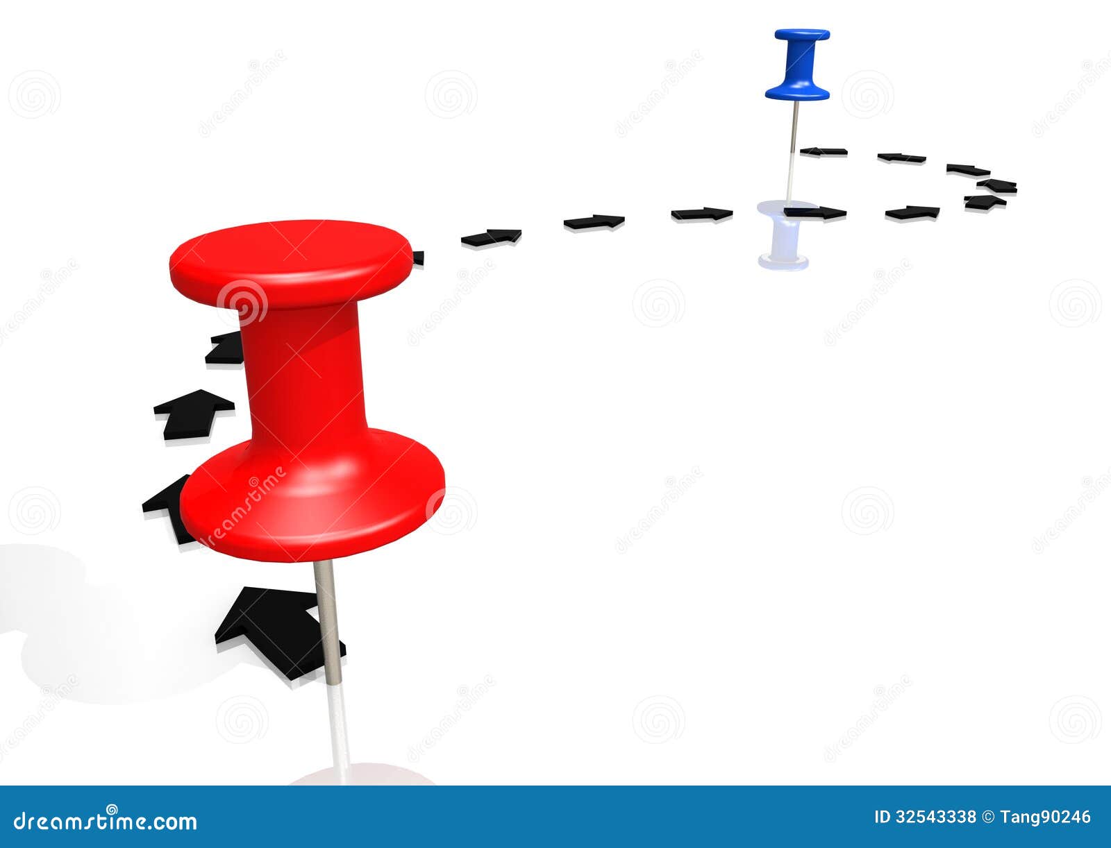Push pin path stock illustration. Illustration of guideline - 32543338