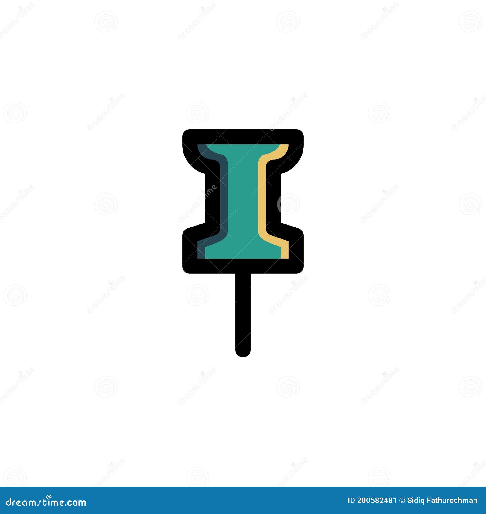 Push Pin stock vector. Illustration of marker, mark - 200582481