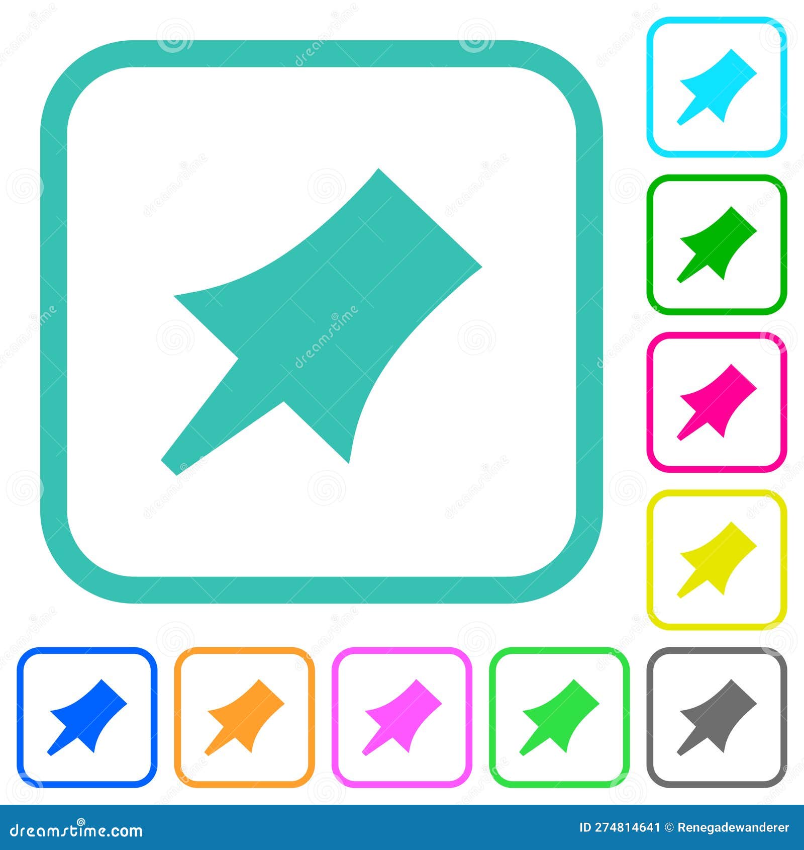 Push Pin Solid Vivid Colored Flat Icons Stock Vector - Illustration of ...