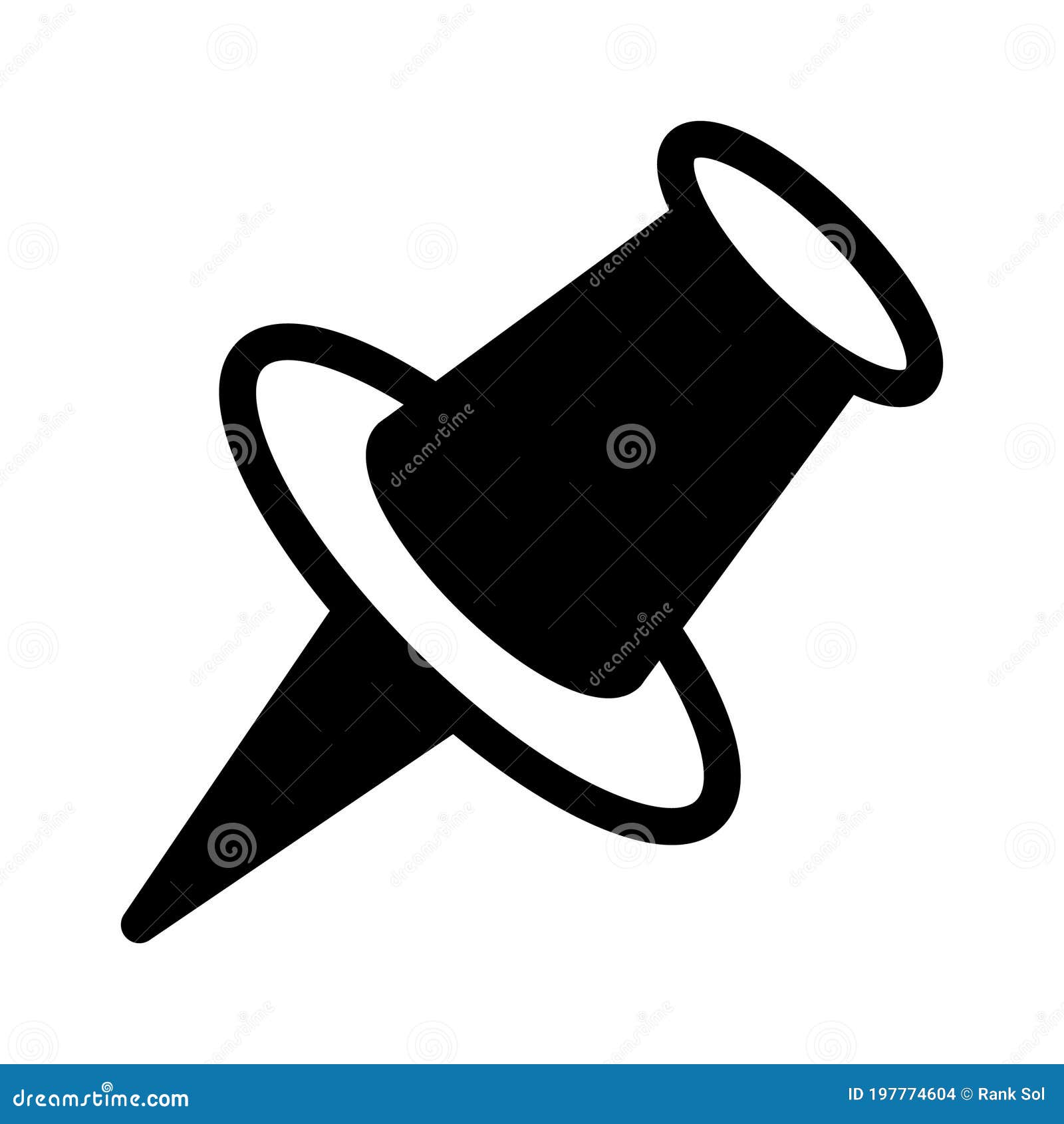 Push Pin, Pin, Thumbtack, Paper Pin Fully Editable Vector Icon Stock ...