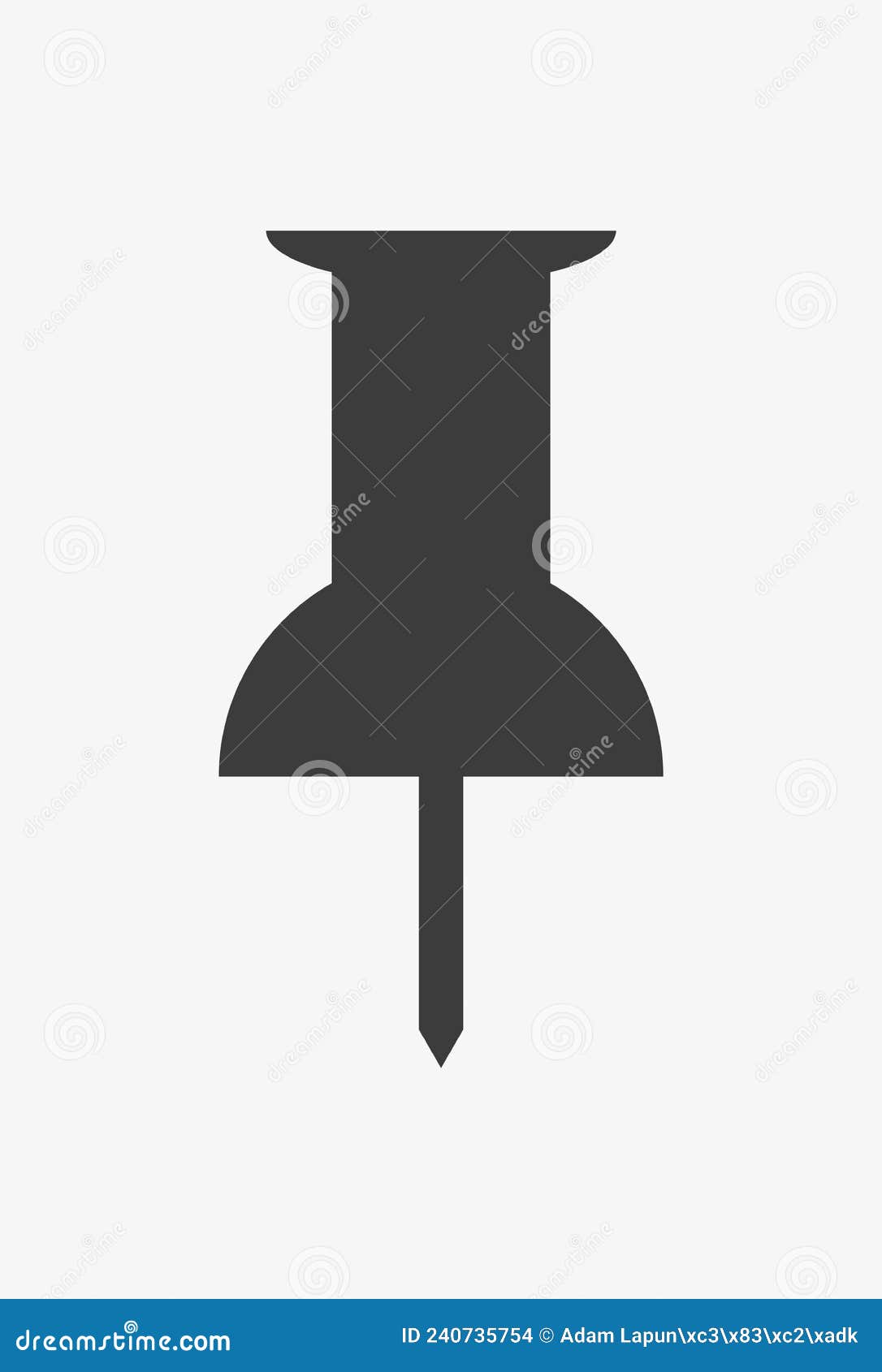 Push Pin Vector Icon on White Background Stock Vector - Illustration of ...