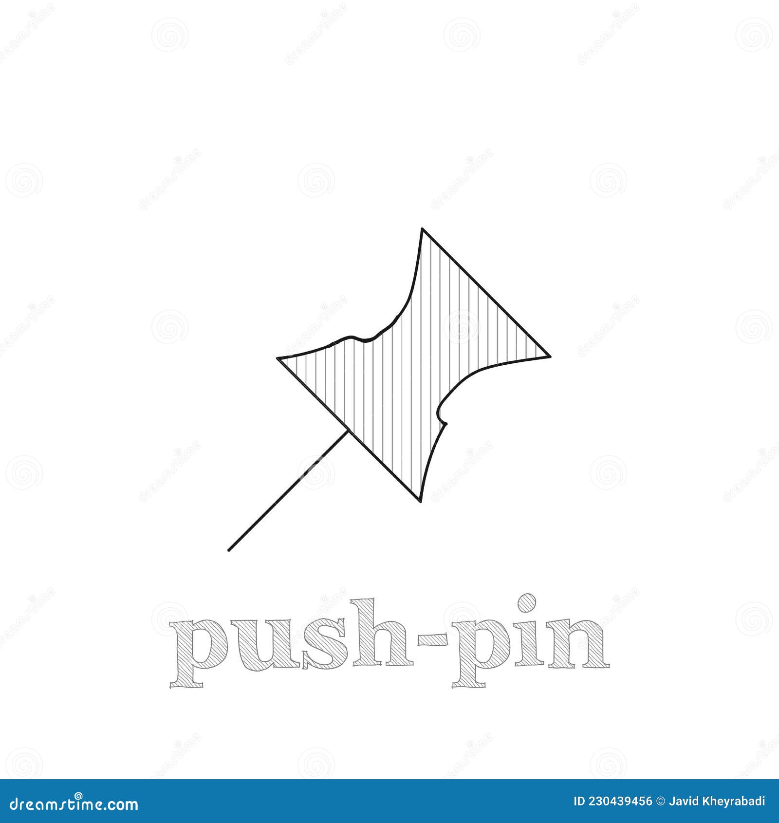 Push Pin Line Icon. Push Pin Hand Drawn Icon Stock Vector ...