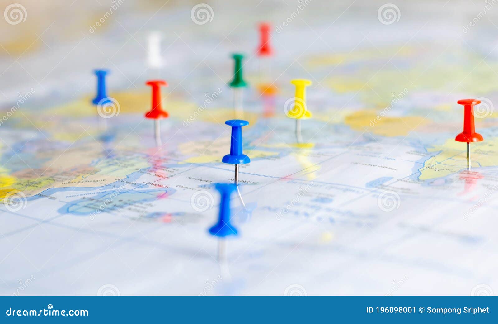 Push pin on the world map stock image. Image of point - 196098001