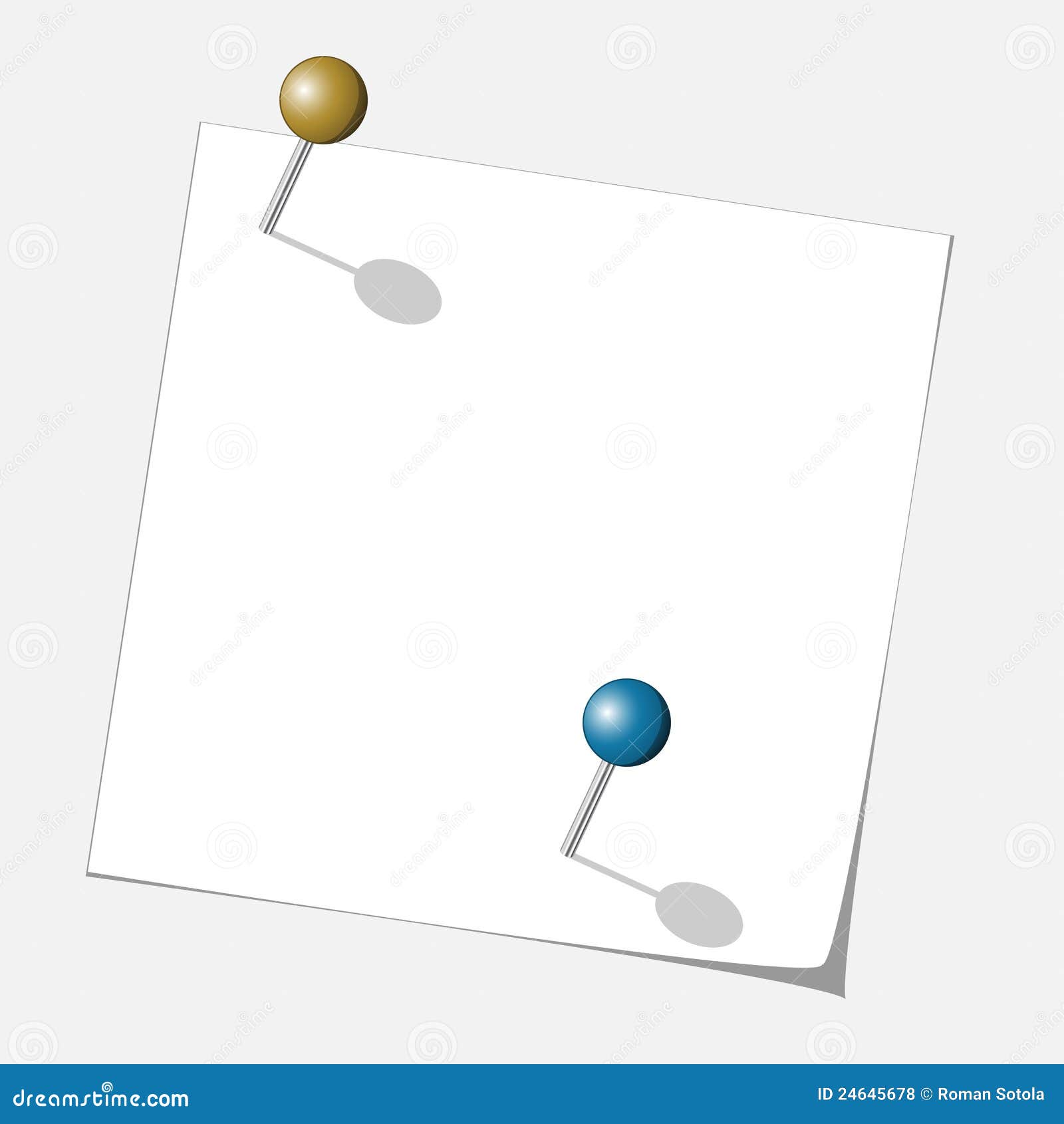 Push pins stock vector. Illustration of notepad, board - 24645678