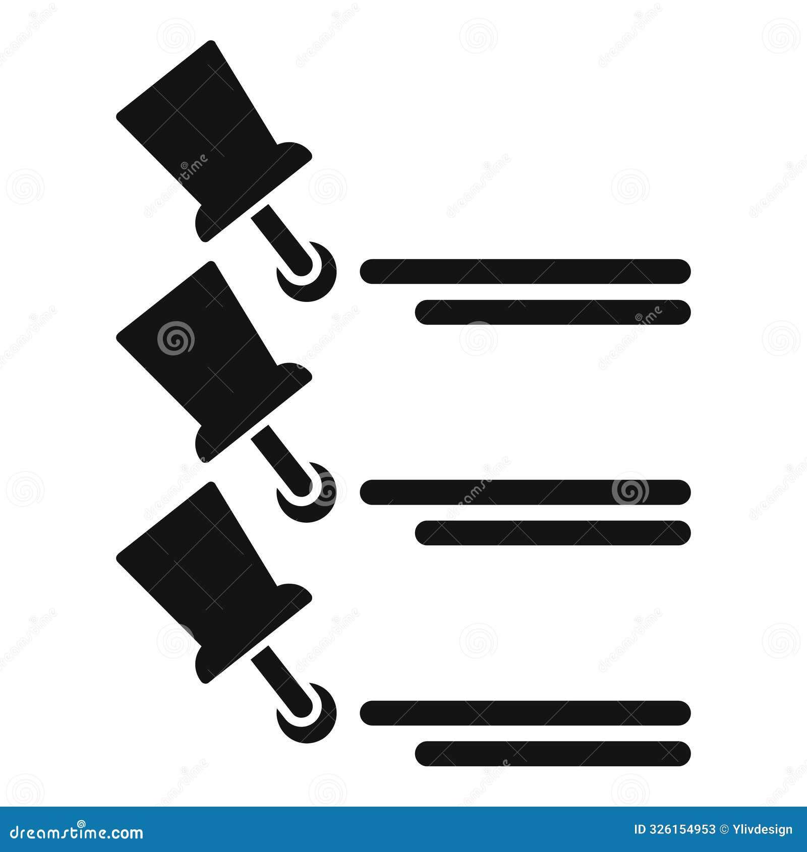 Push Pins Attaching Blank Notes on White Background Stock Illustration ...