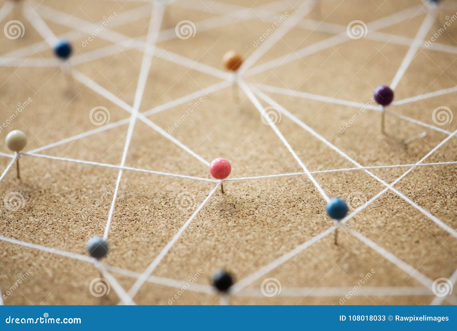 Push Pins Connected Network Concept Stock Image - Image of media ...