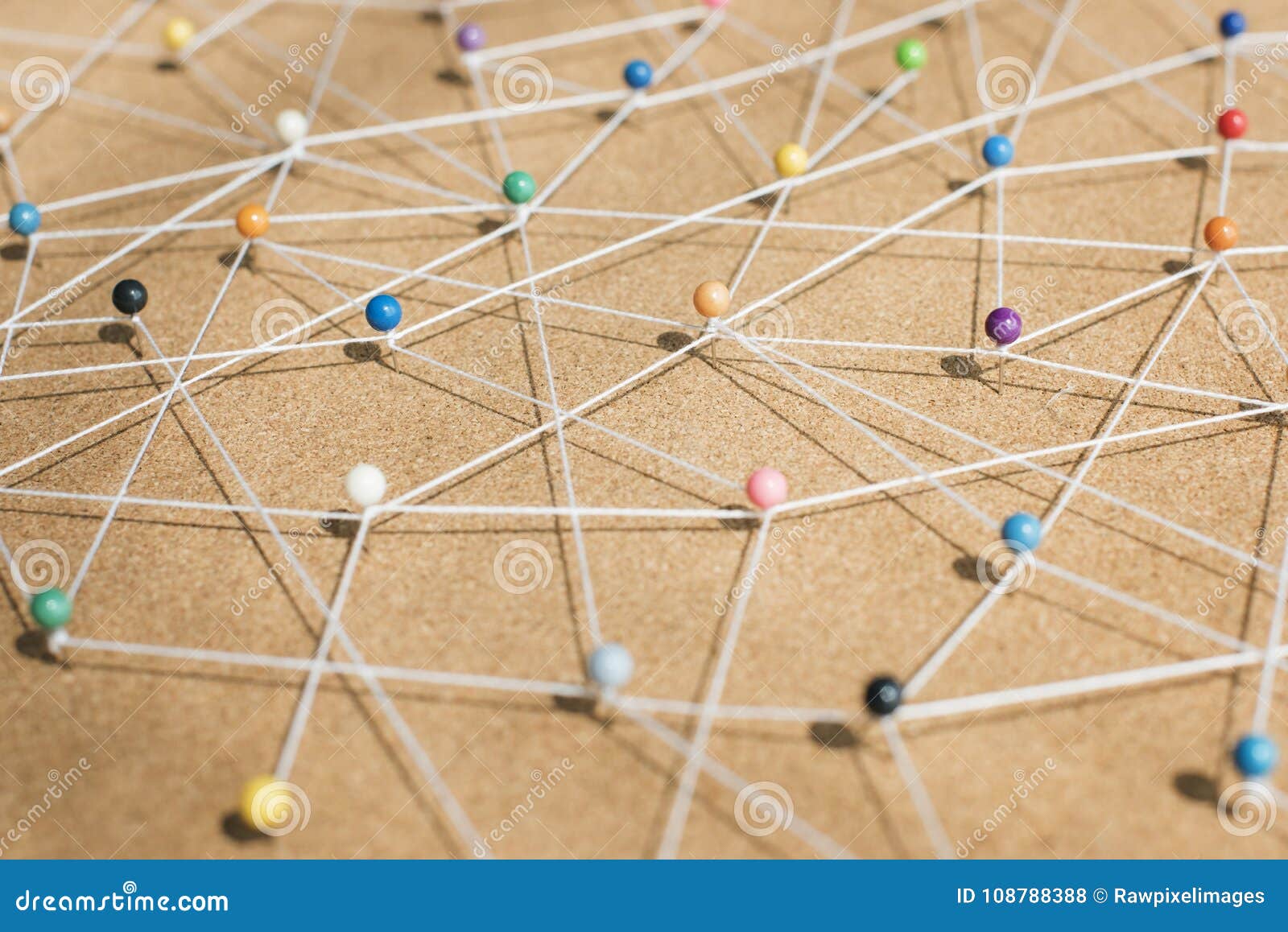 Push Pins Connected Network Concept Stock Photo - Image of lifestyle ...