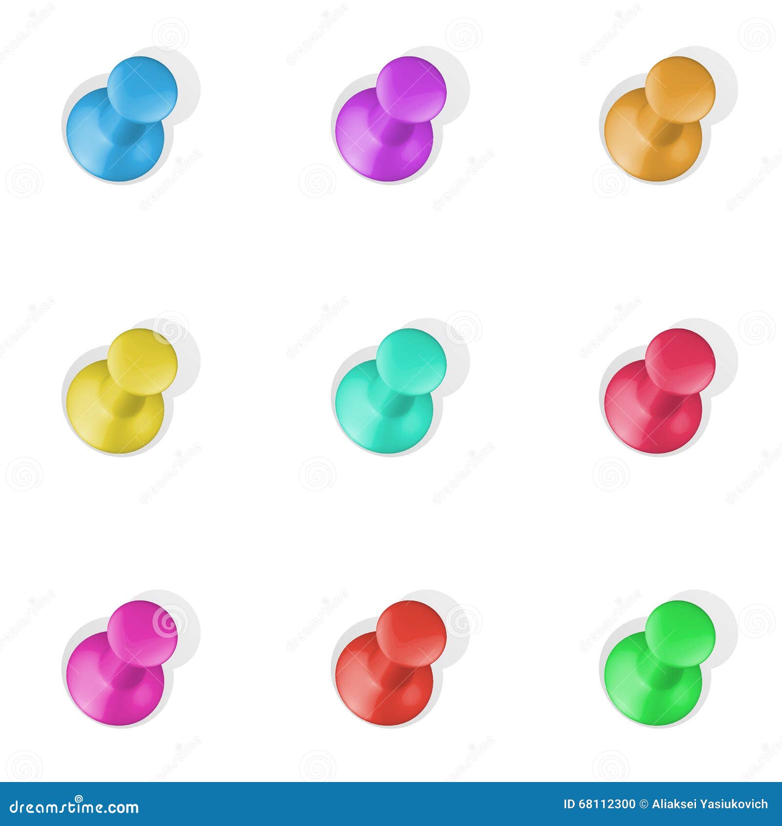 Push pins icon set. stock vector. Illustration of tool - 68112300