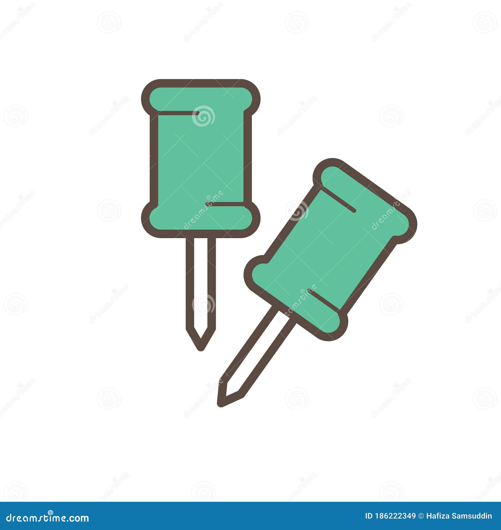 A push pins illustration. stock vector. Illustration of visual - 186222349