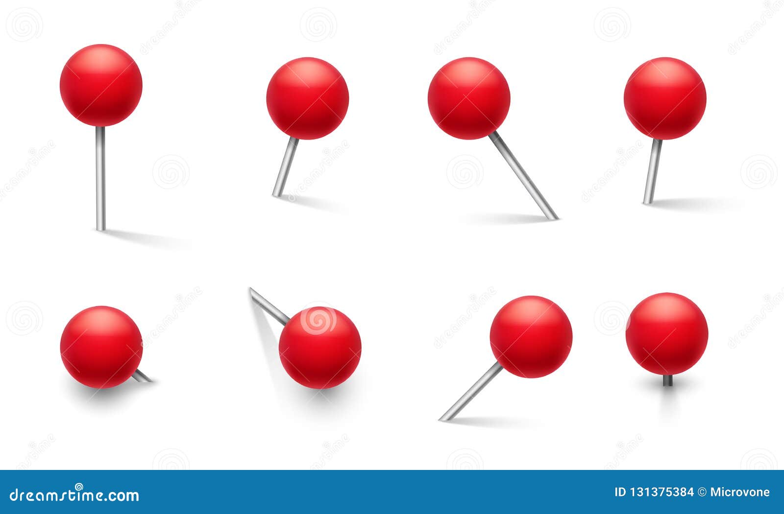 Push Pins. Metal Pin with Plastic Round Red Knob, Thumbtack in ... Push Pins. Metal Pin with Plastic Round Red Knob, Thumbtack in ...