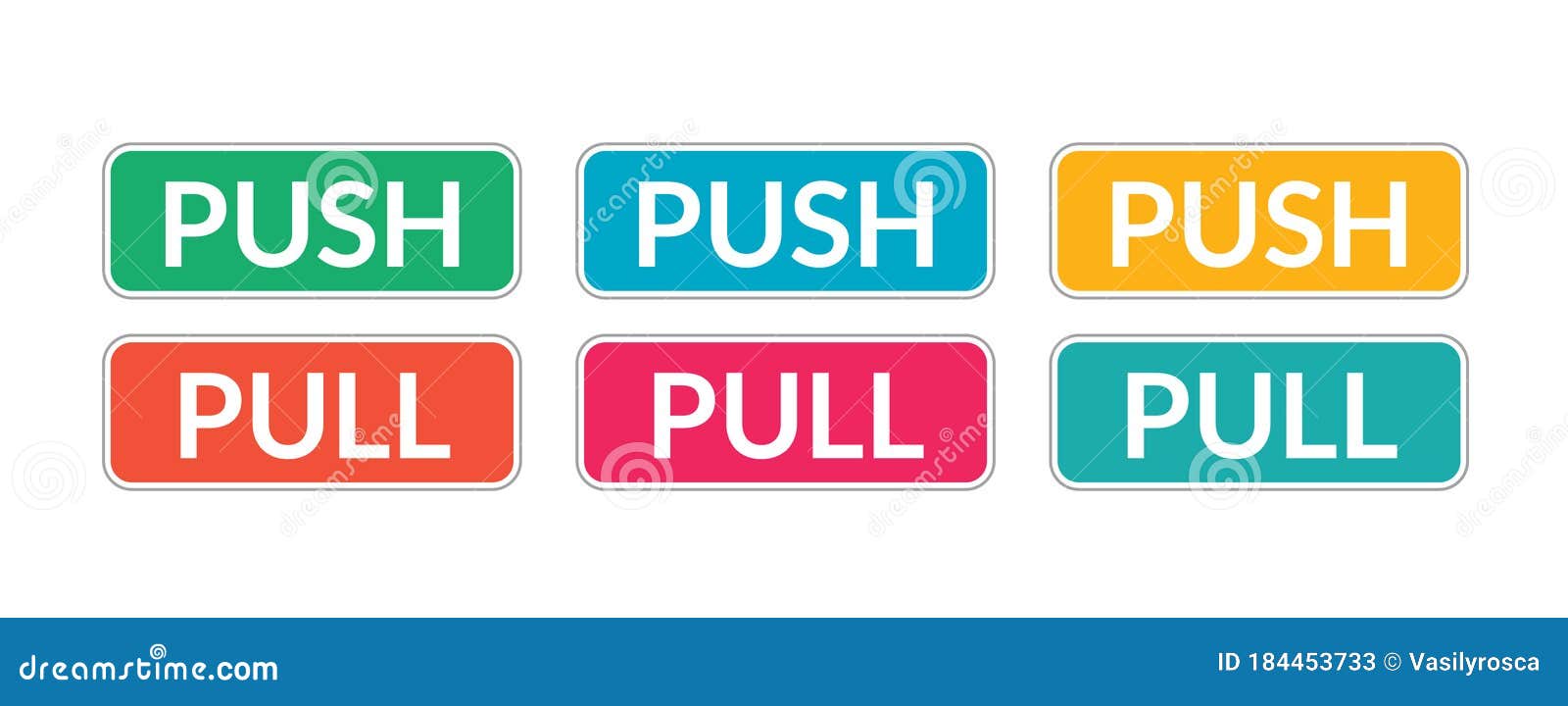 Push Pull Door Sign. Vector Push and Pull Icon Sticker Design Concept ...