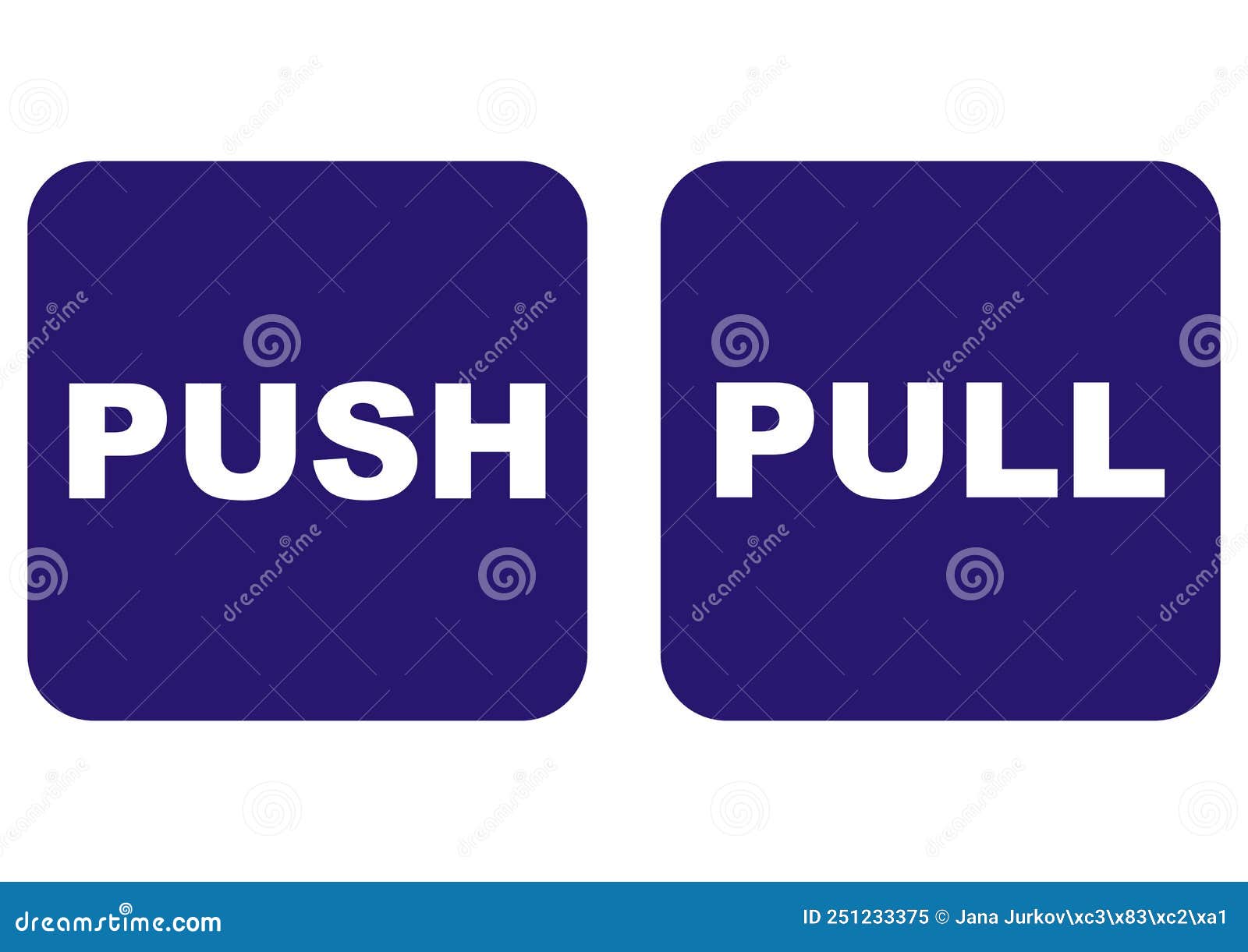 Push Pull Door Signs Set, Vector Icon Stock Vector - Illustration of ...