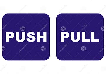 Push Pull Door Signs Set, Vector Icon Stock Vector - Illustration of ...