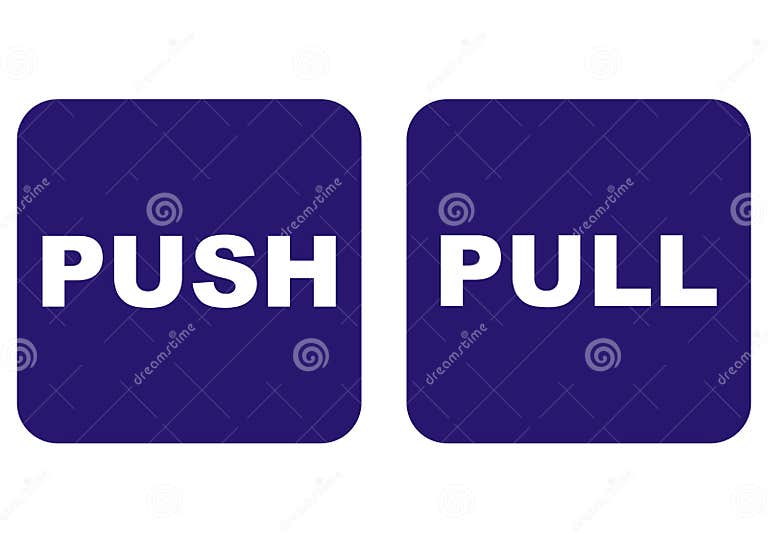 Push Pull Door Signs Set, Vector Icon Stock Vector - Illustration of ...