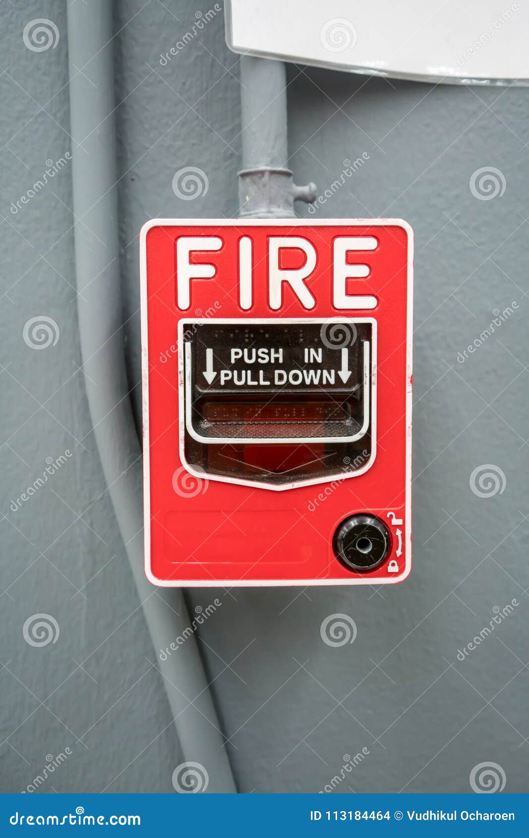Push in Pull Down Switch Fire Stock Photo - Image of equipment ...