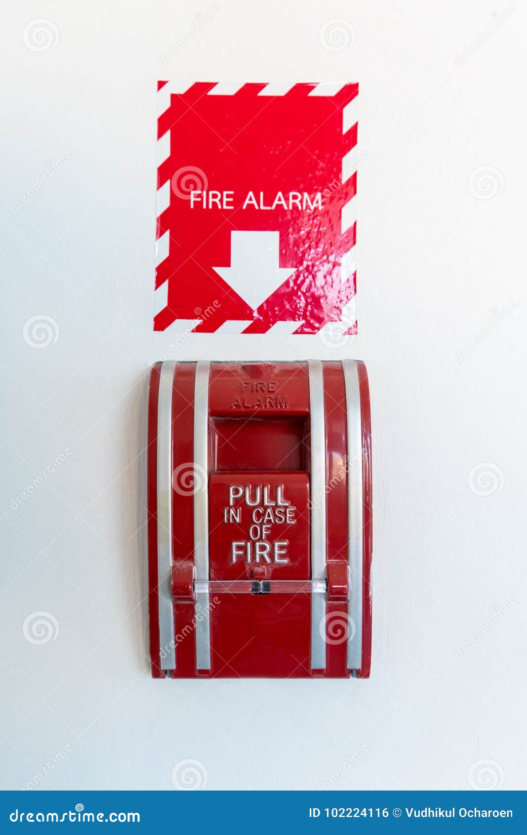 Push in Pull Down Switch Fire on White Stock Photo - Image of push ...