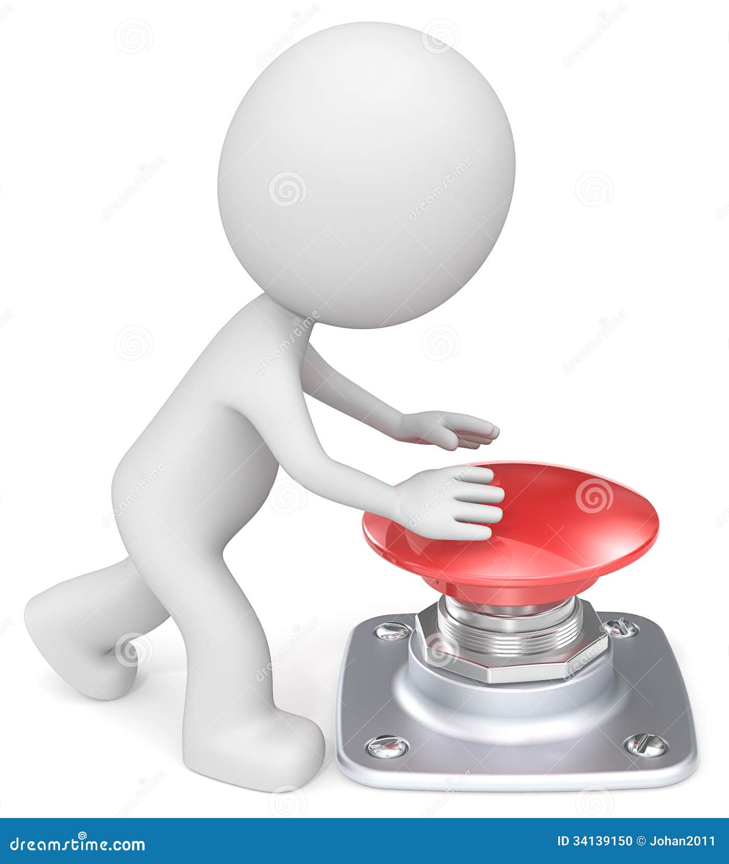 Push the Red Button. stock illustration. Illustration of human - 34139150