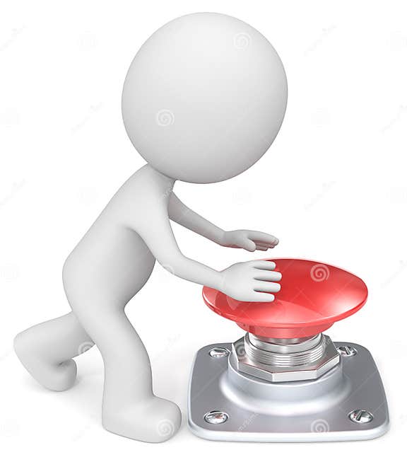 Push the Red Button. stock illustration. Illustration of human - 34139150