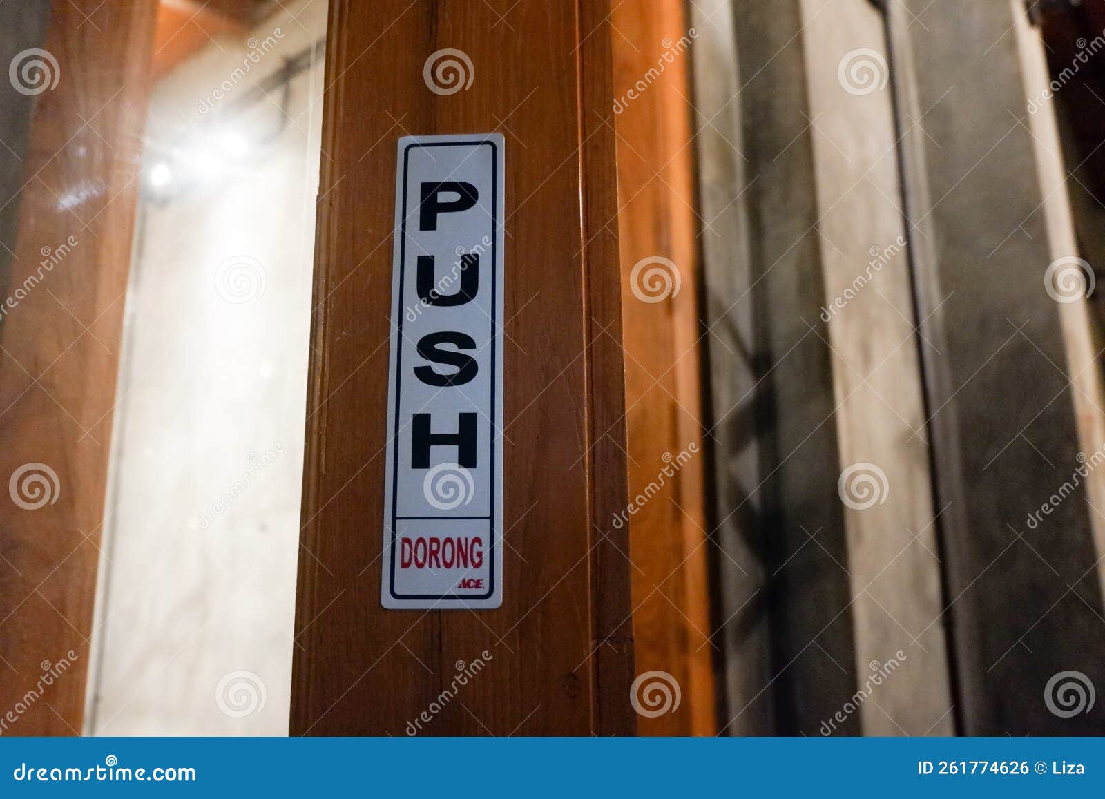 Push sign on the door stock photo. Image of lettering - 261774626