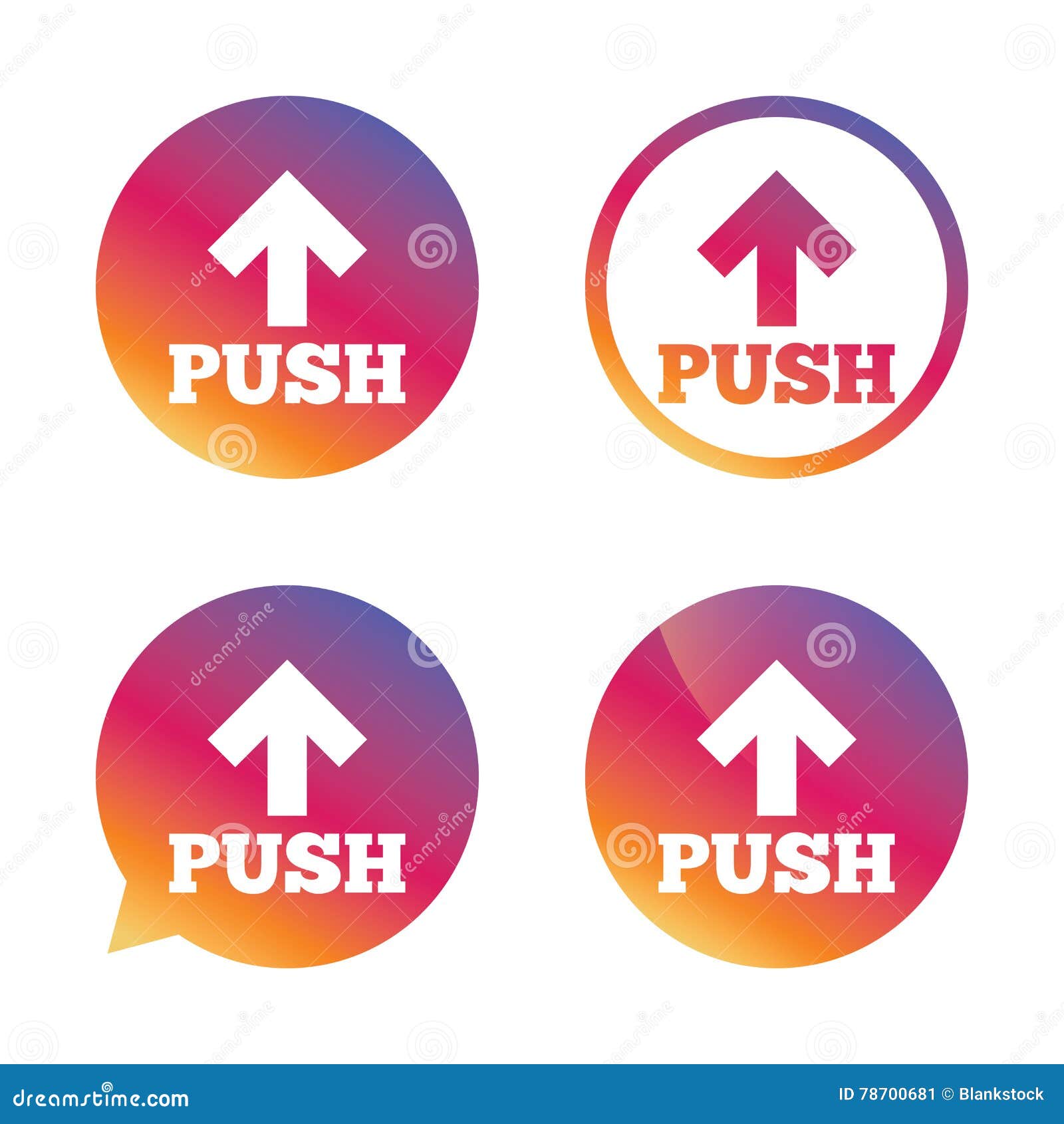 Push Sign Icon. Press Arrow Symbol. Stock Vector - Illustration of ...