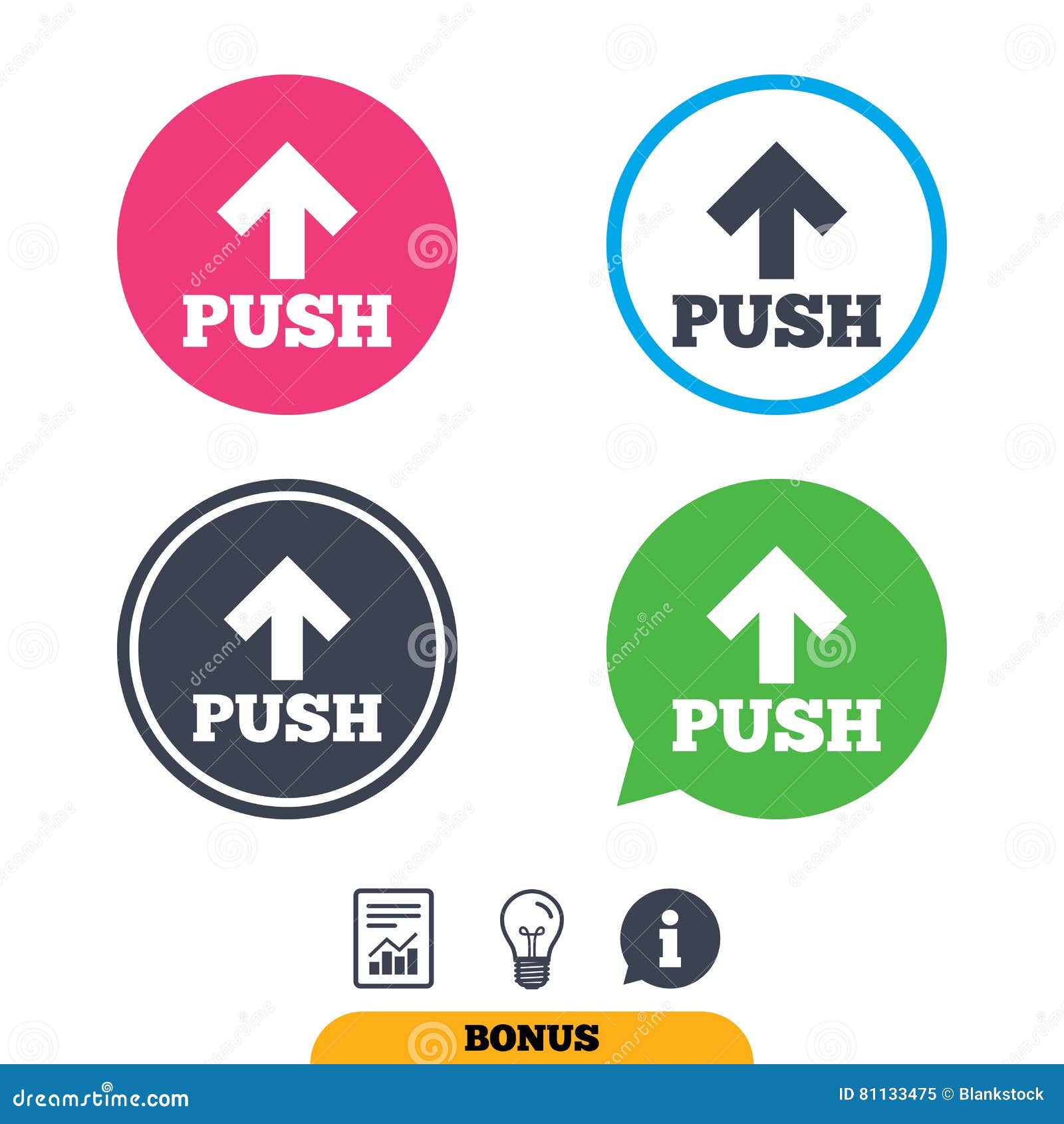 Push Sign Icon. Press Arrow Symbol. Stock Vector - Illustration of ...